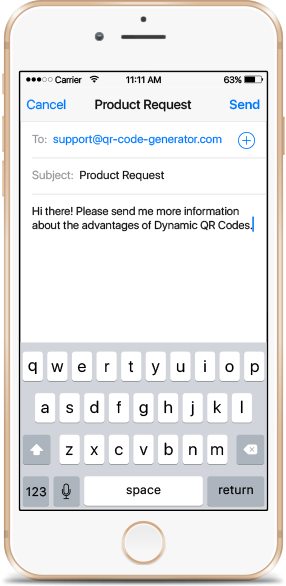 Envoyez des codes par e-mail et recevez des e-mails à l'aide de codes QR